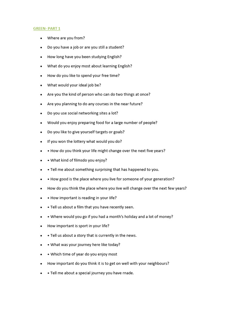 Speaking Practise | PDF