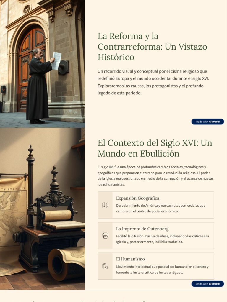 La Reforma y La Contrarreforma Un Vistazo Historico | PDF ...