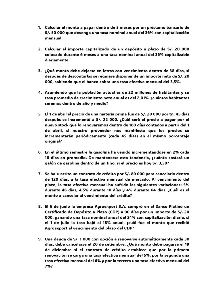 Ta 02 Ejercicios 24_9 | PDF | Interés | Bancos