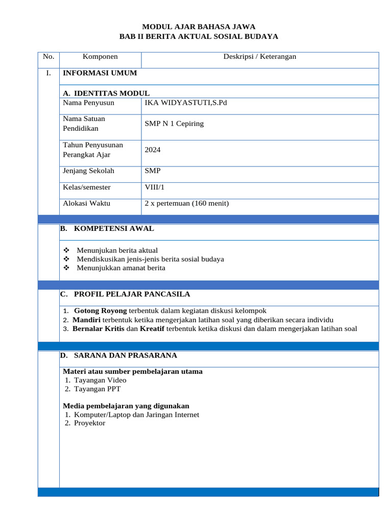 MA. BAB II BERITA AKTUAL SOSIAL BUD | PDF