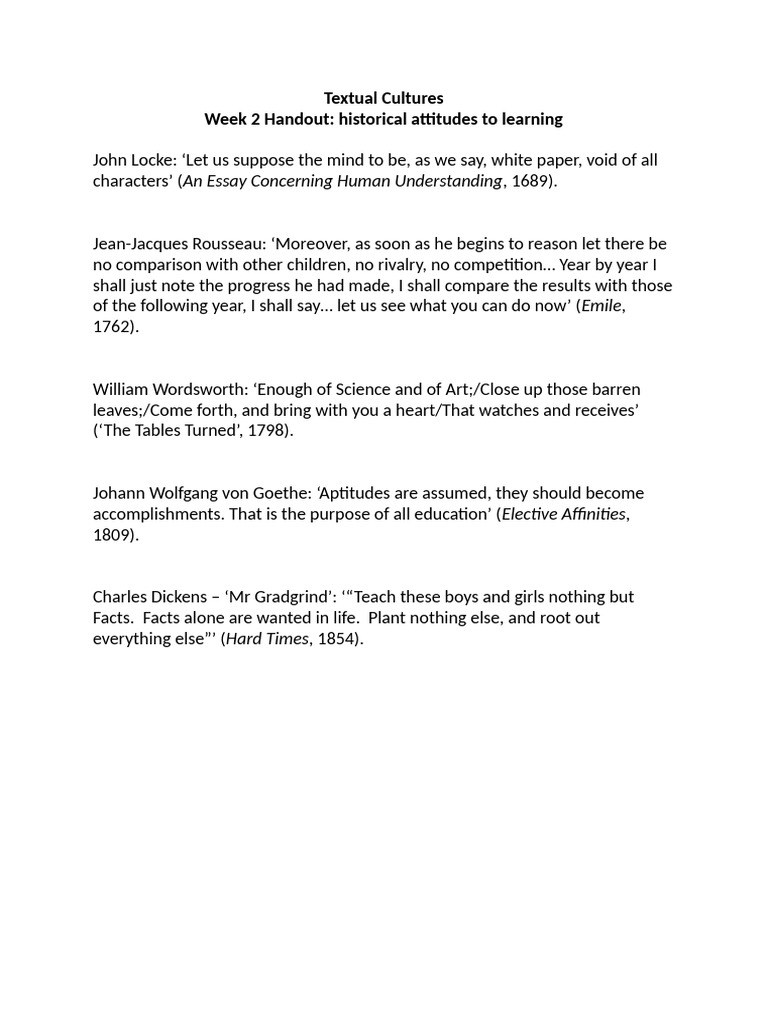 Textual Cultures Week 2 Handout | PDF