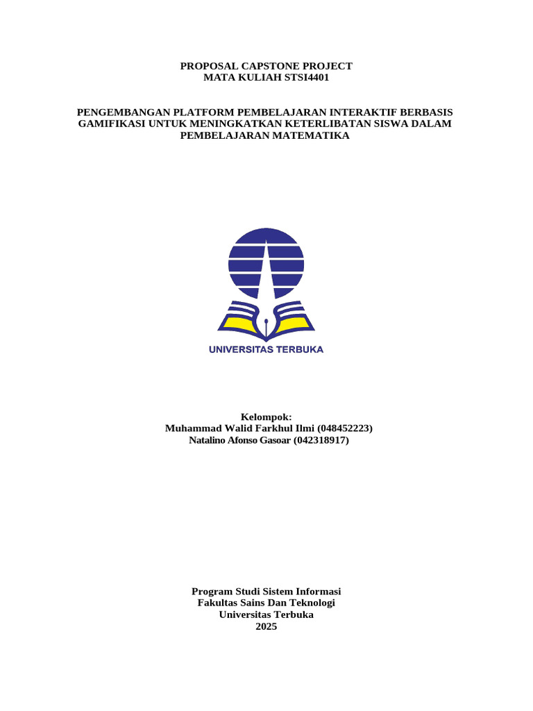 Proposal Capstone Project Kelompok 2 | PDF