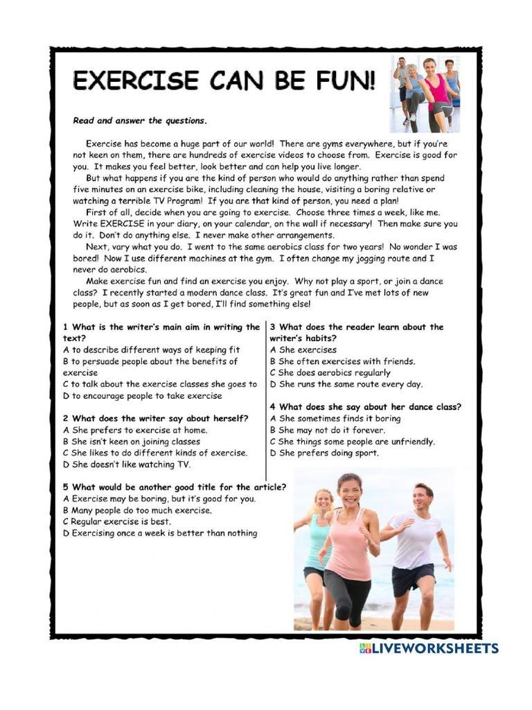 Exercise Can Be Fun | PDF