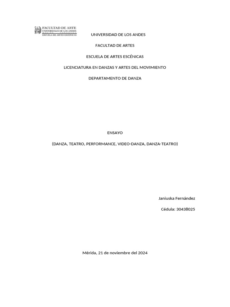 Ensayo Jani. lab IV | PDF | Bailes | Arte de performance