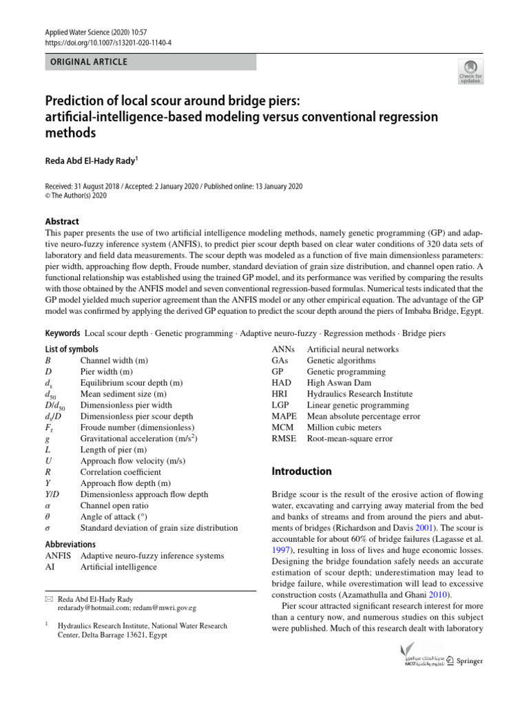 AI Models for Predicting Bridge Scour | PDF | Regression Analysis