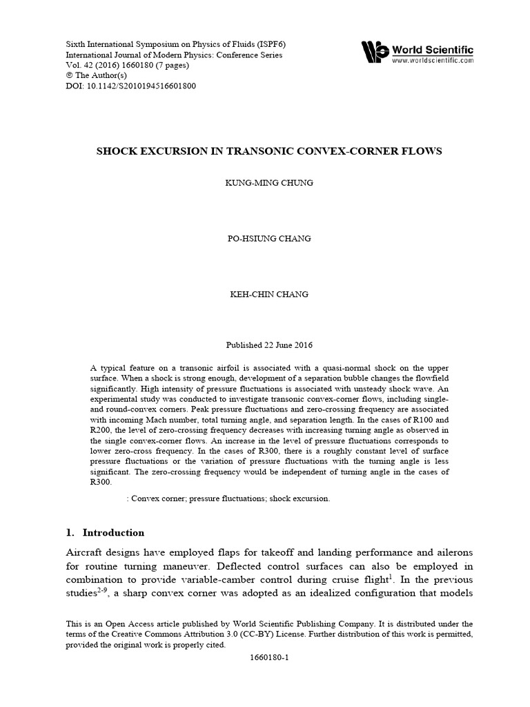 Shock Excursion in Transonic Convex Corner Flows (1) | PDF | Boundary ...