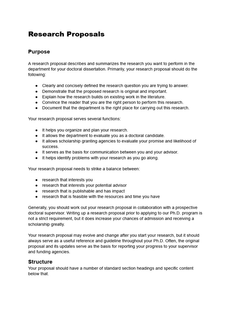Ph.D. Research Proposals | PDF | Doctor Of Philosophy | Methodology