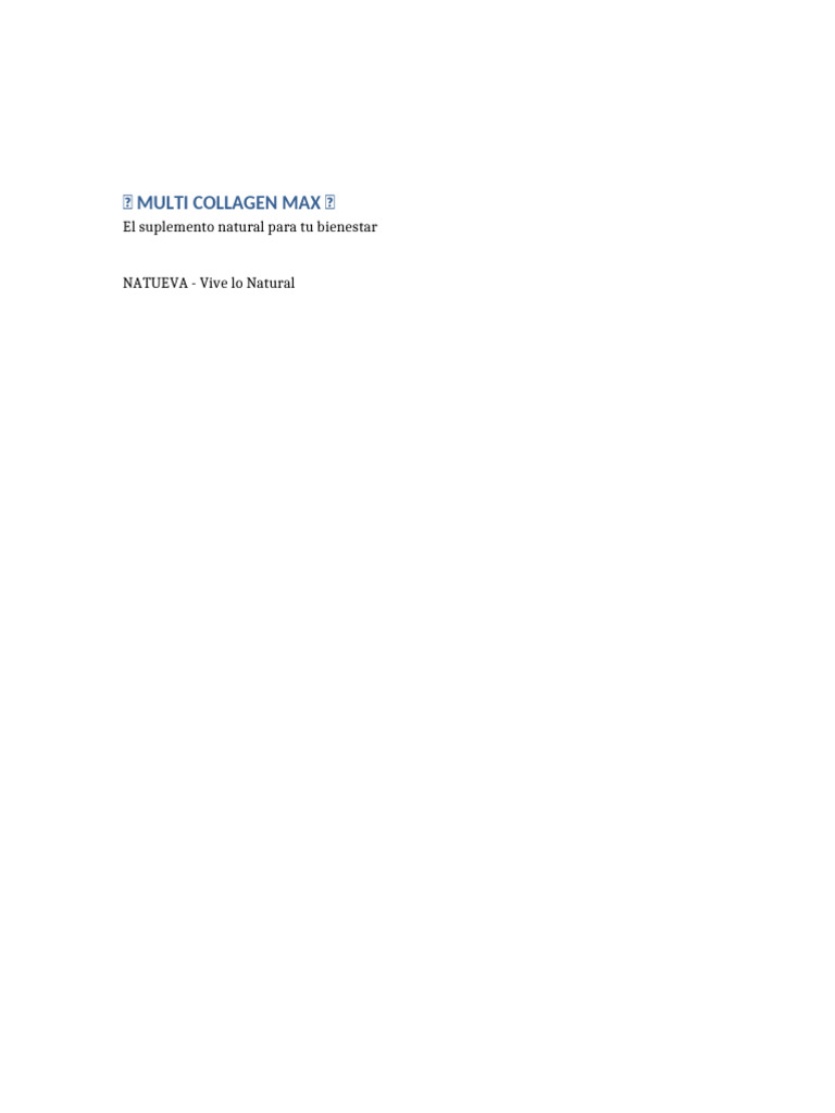 Brochure Multi Collagen Max 8 Paginas | PDF | Piel