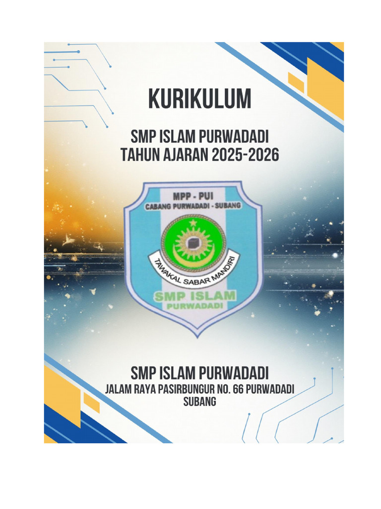 Kurikulum SMP Islam Purwadadi 2025/2026 | PDF