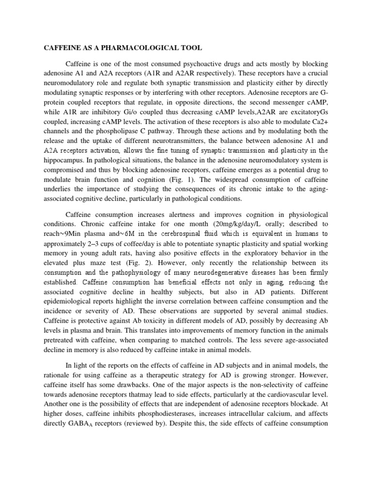 Caffeine As A Pharmacological Tool | PDF | Epigenetics | Caffeine