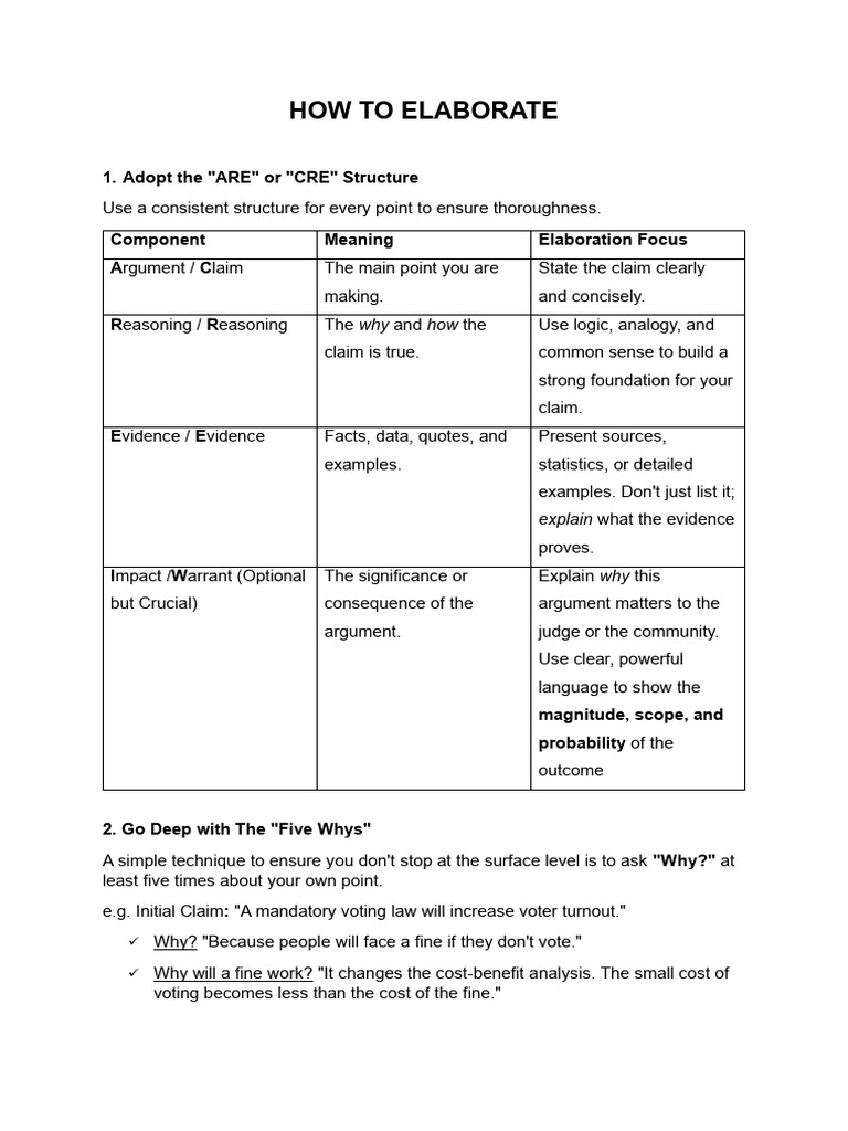 HOW TO ELABORATE | PDF | Evidence | Argument