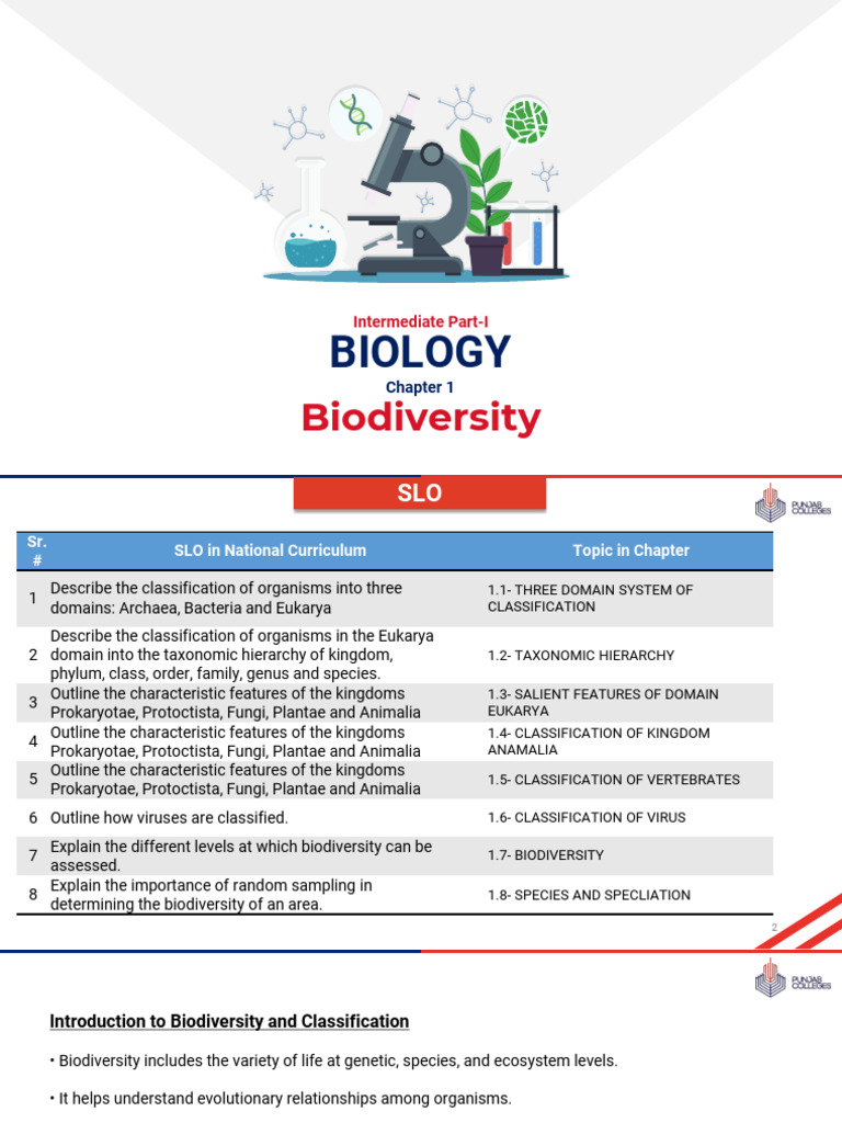1st Year Biology CH#1 Biodiversity Presentation | PDF | Archaea | Mollusca