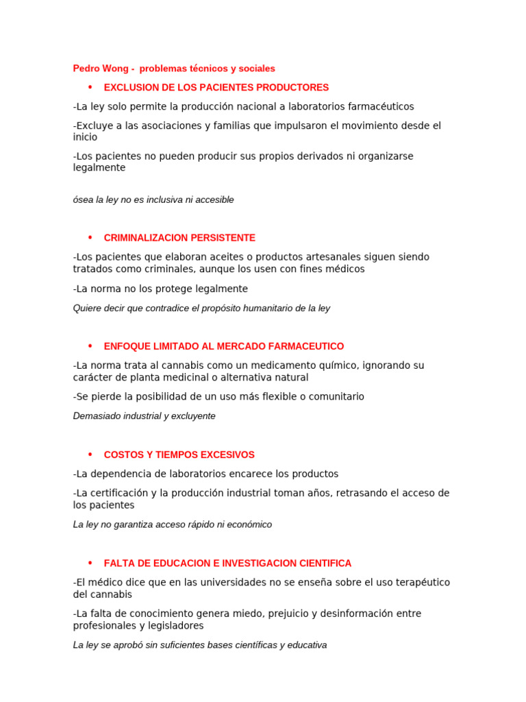 Ley de Cannabis en Perú: Exclusión y Limitaciones | PDF | Farmacéutico ...