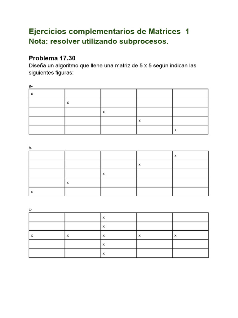 Ejercicios Matrices Compl. 1 | PDF | Matriz (Matemáticas) | Vector ...
