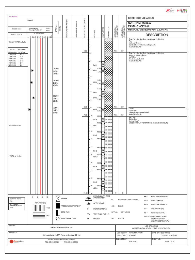 ABH-39 Field Borelog | PDF | Horticulture | Sedimentology