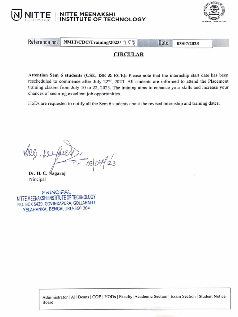 Internship Circular | PDF