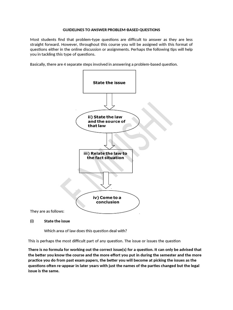 How to Answer Problem-Based Questions | PDF | Common Law | Justice