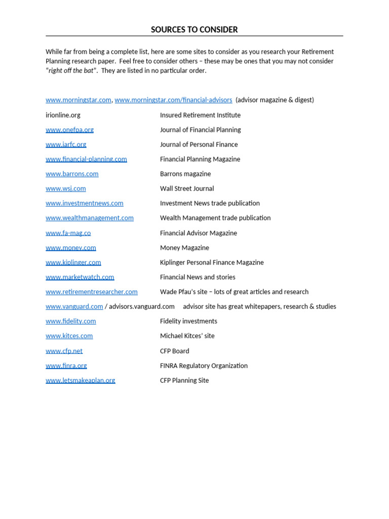 Research Paper Suggested Sources | PDF