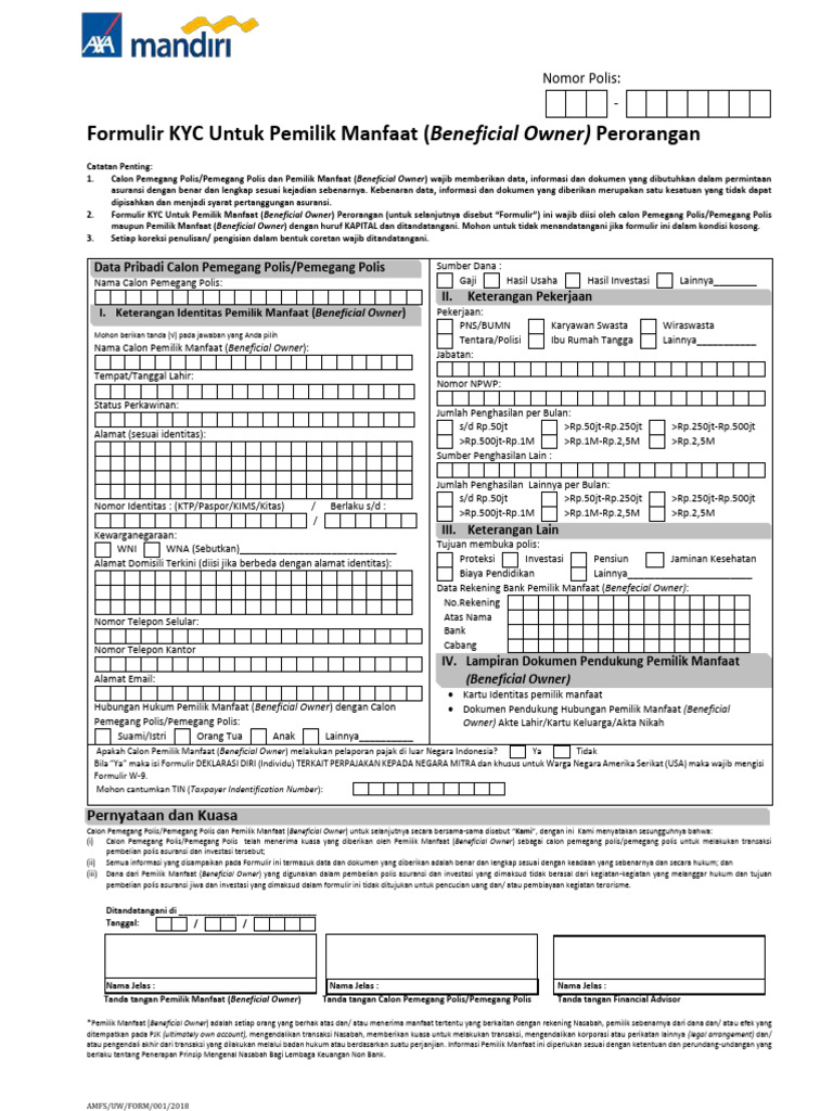 KYC (Beneficial Owner) Perorangan | PDF