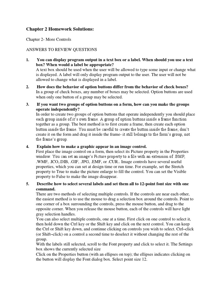 Chapter 2 Homework Solutions | PDF | Button (Computing) | Control Key Chapter 2 Homework Solutions | PDF | Button (Computing) | Control Key
