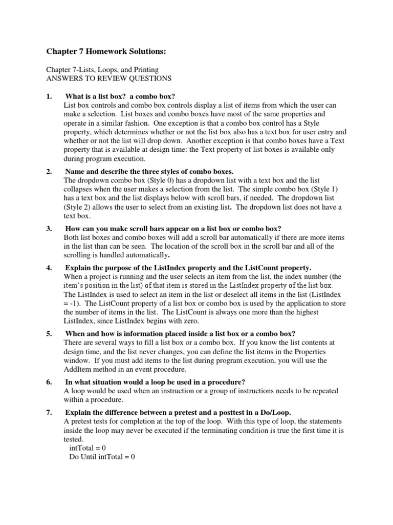 Chapter 7 Homework Solution1 | PDF | Control Flow | String (Computer ...