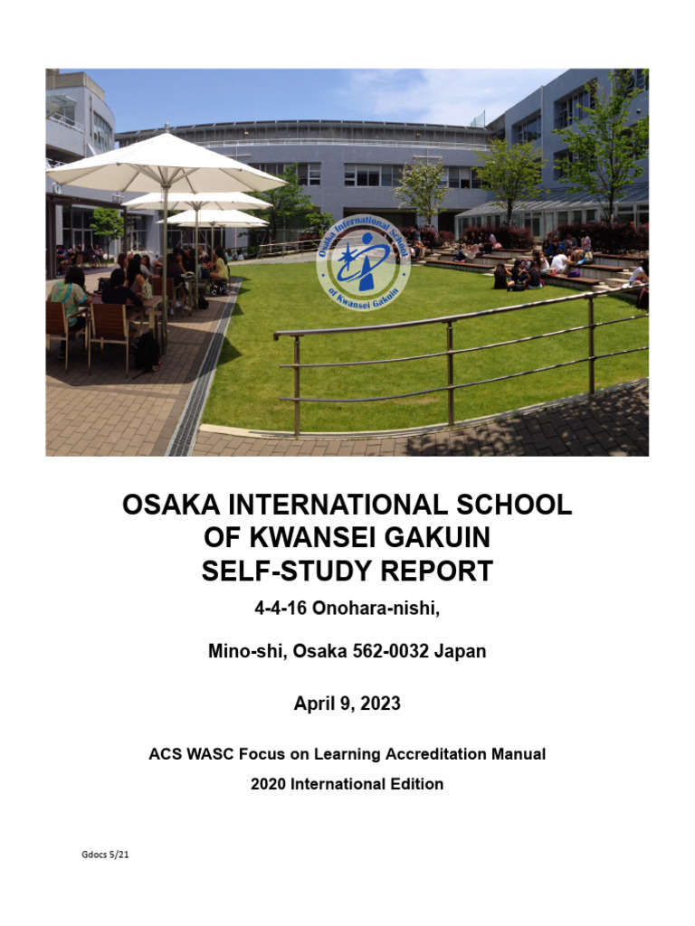 20250922 WASC ACS Self-Study Report- Osaka International School | PDF | Teachers | Learning