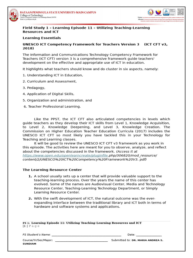 FS1.Learning Episode 11 and Activities | PDF | Educational Technology | Massive Open Online Course