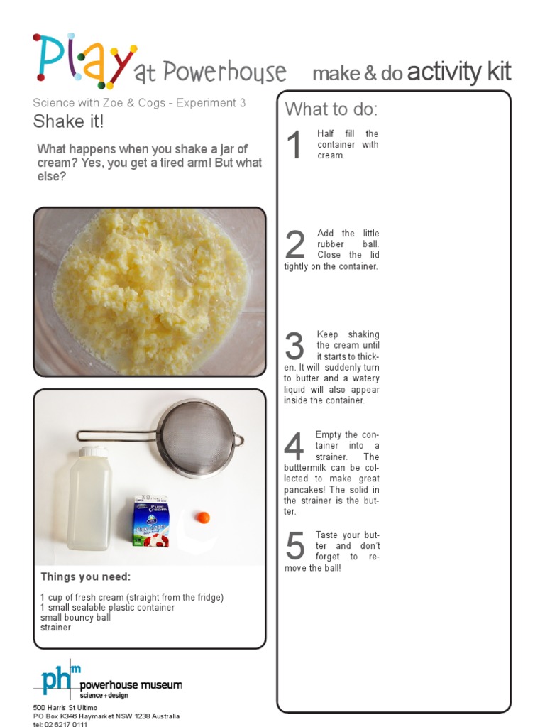 Make Butter: Fun Science Experiment | PDF | Cooking, Food & Wine | Wellness