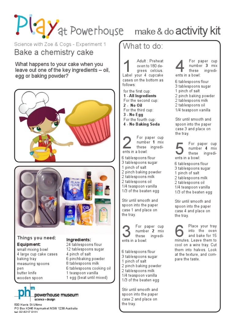 Bake A Chemistry Cake | PDF | Cakes | Teaspoon