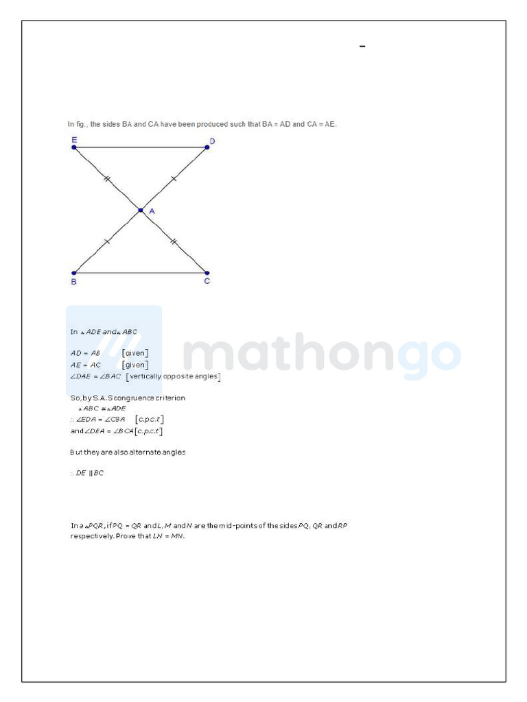 RD Sharma Class 9 Congruent Triangles Solutions | PDF | Euclidean ...
