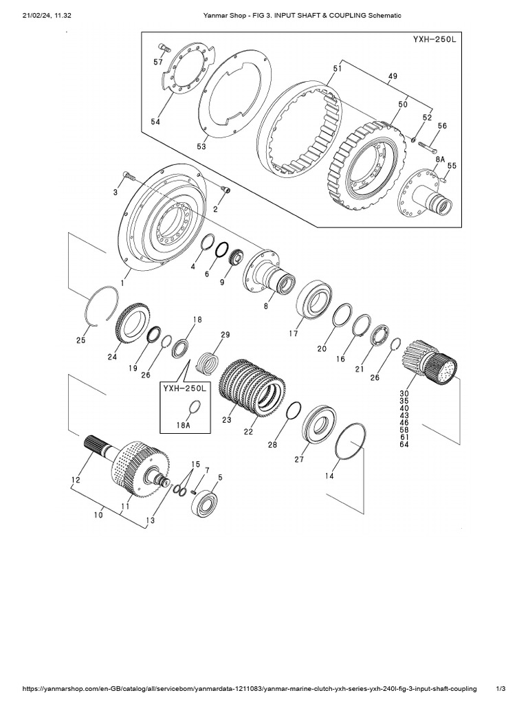 Yanmar Shop - Fig 3. Input Shaft & Coupling Schematic | PDF ...