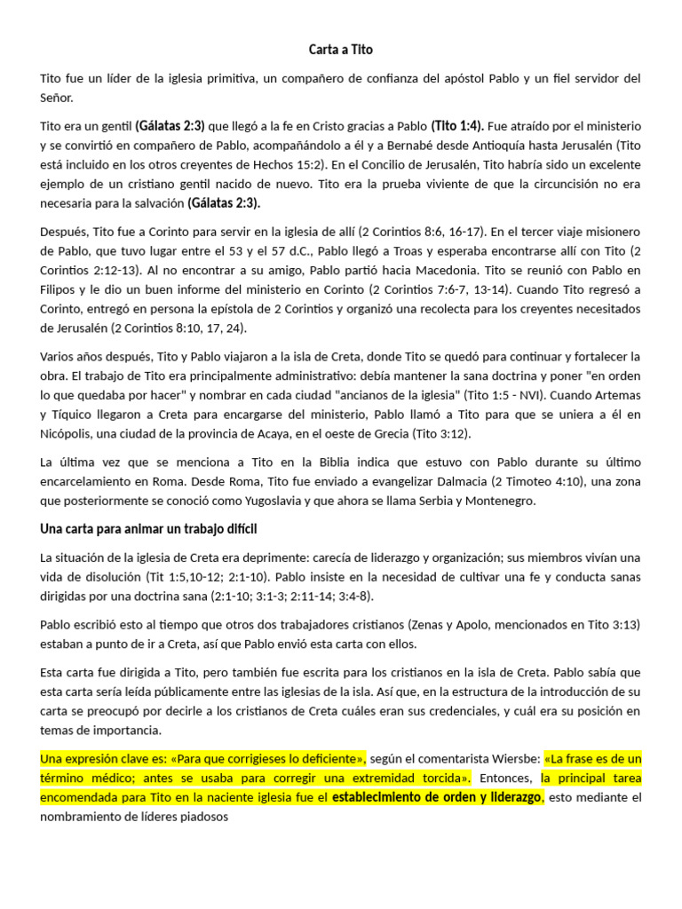 Carta A Tito | PDF | Pablo el apóstol | Gnosticismo