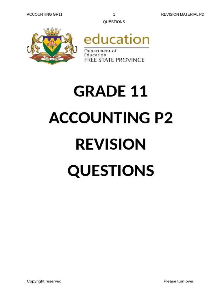 2025 Accounting Grade 11 Qp p2 | PDF | Debits And Credits | Banks