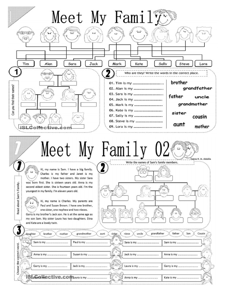 Meet My Family Exercise | PDF