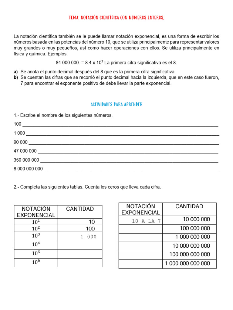 2° Notación Cientifica | PDF