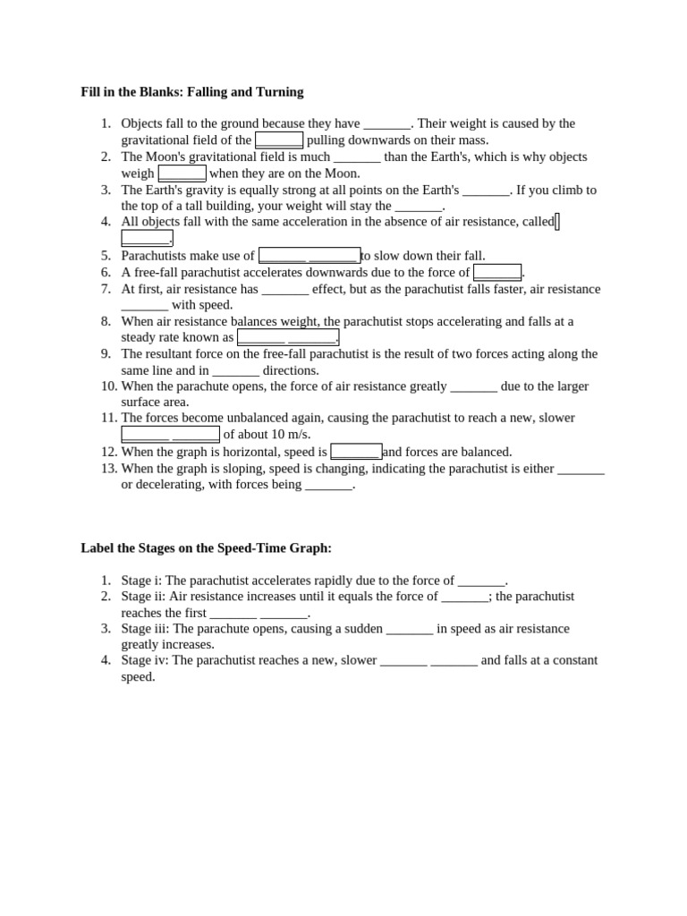 Falling parachute and round in circle | PDF | Force | Weight