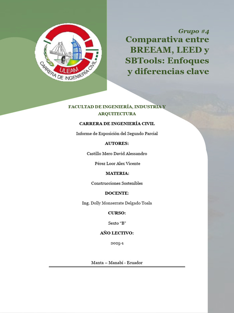 Certificaciones Sostenibles Leed Breeam Verde Sexto B Grupo 4 ...