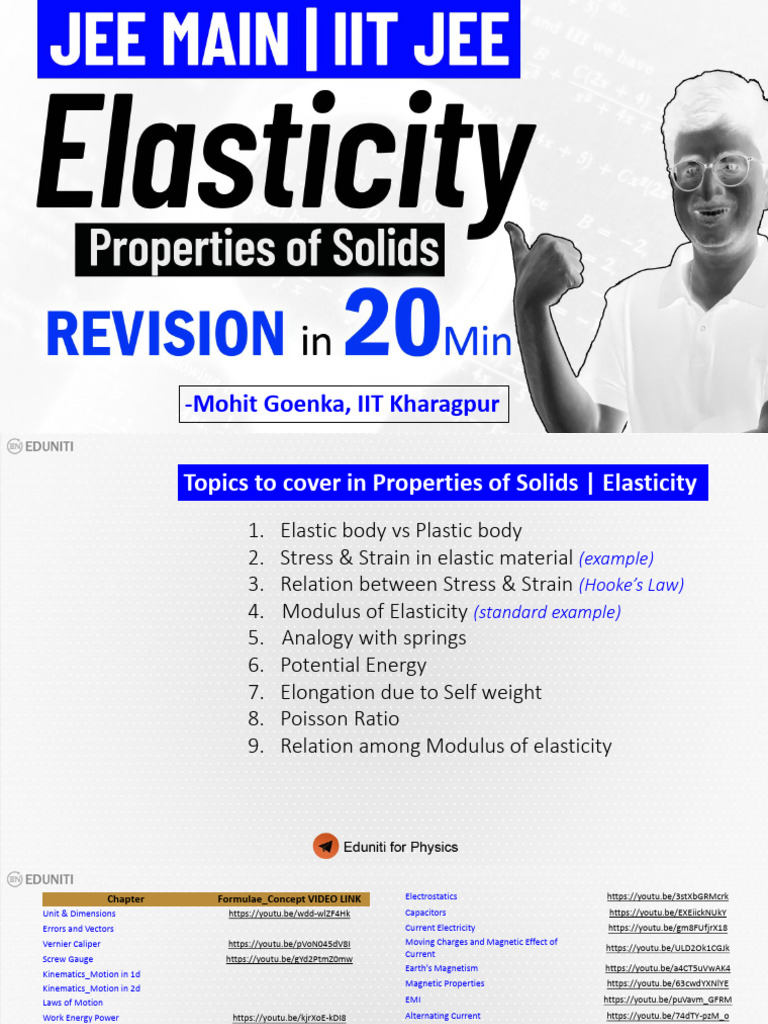 Properties of Solids: Elasticity Concepts | PDF | Elasticity (Physics ...