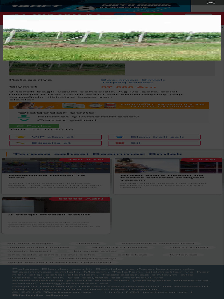 96 Sot Torpaq Sahəsi, Qazax r. - Elanlar Bakida Alqi Satqi - Tezbazar ...