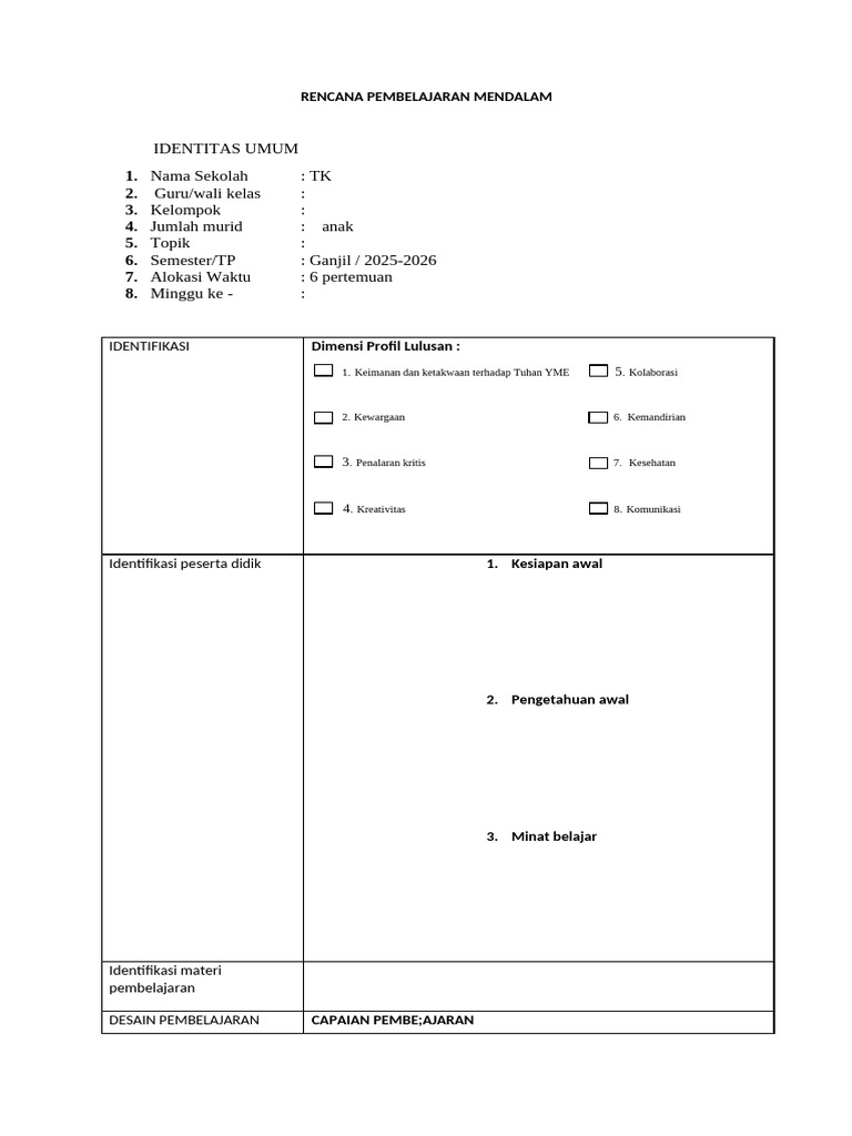 Contoh Kosong RPM | PDF