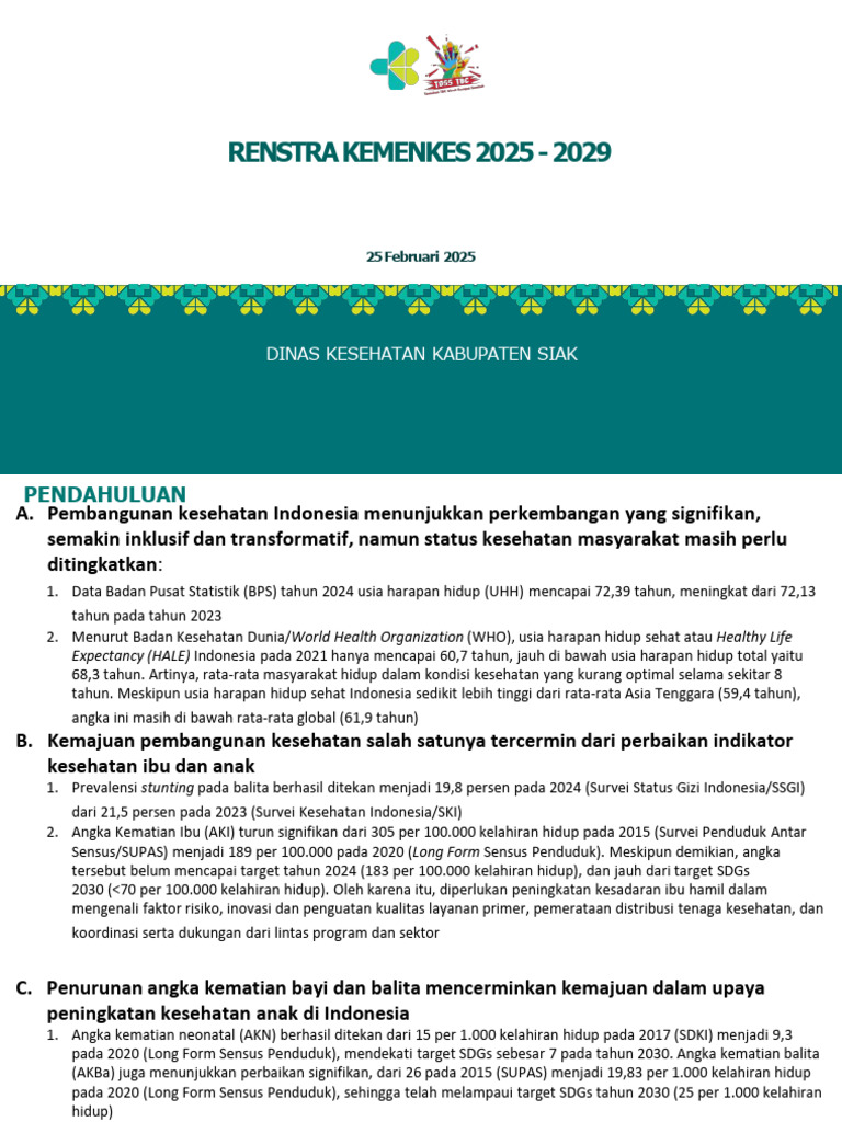 Saduran Renstr 2025 - 2029 KEMENKES | PDF
