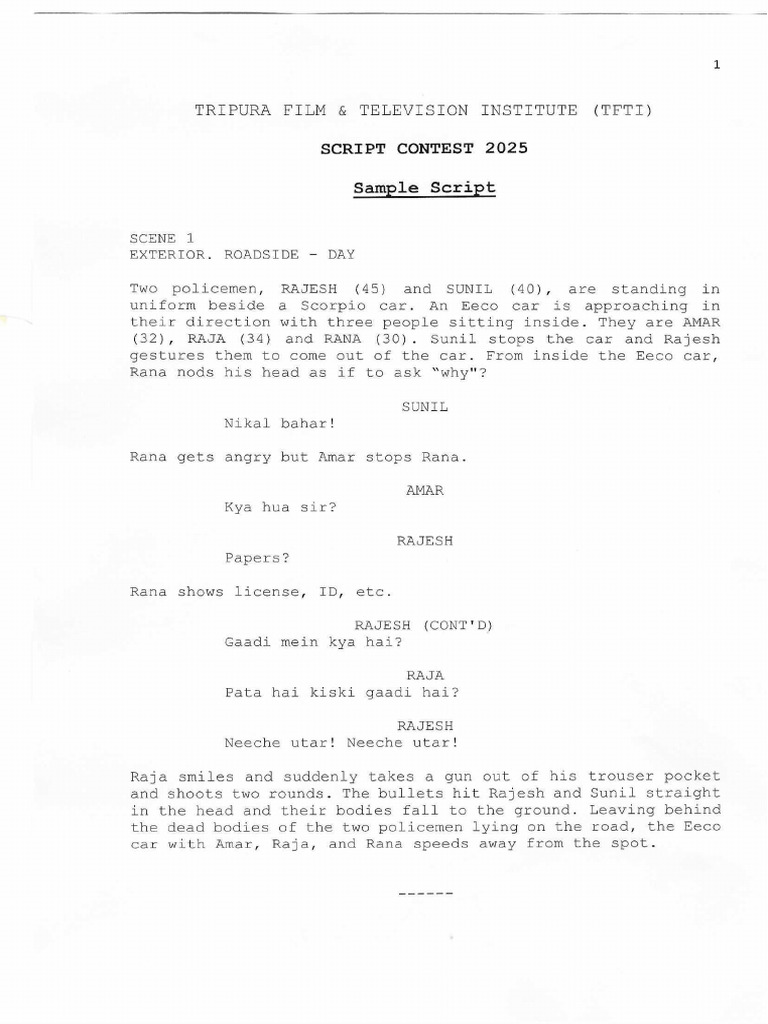 English Sample Script | PDF