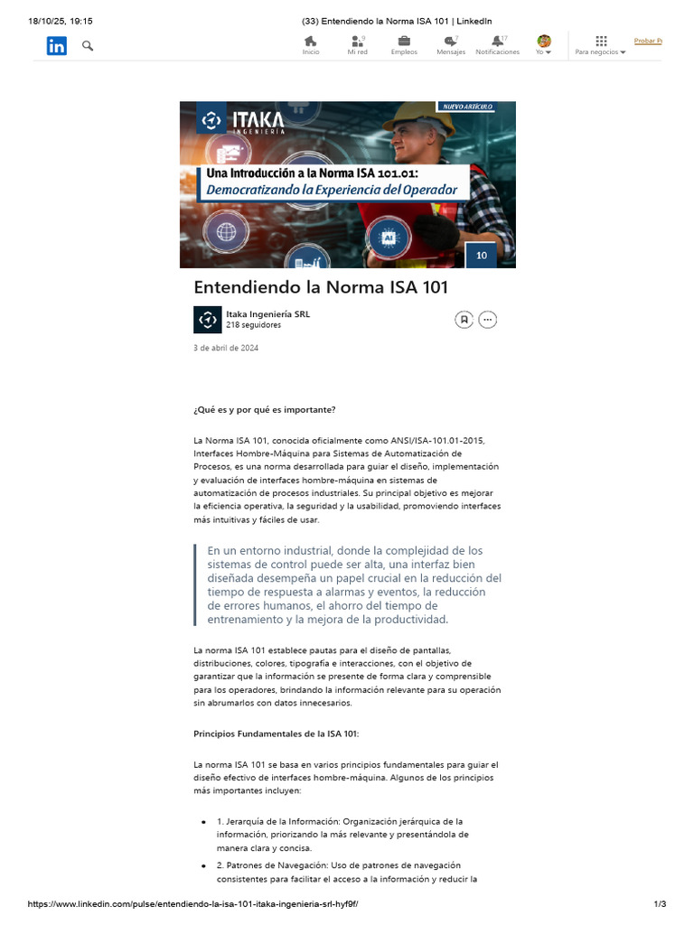 (33) Entendiendo La Norma ISA 101 _ LinkedIn | PDF | Interfaz de usuario | Diseño