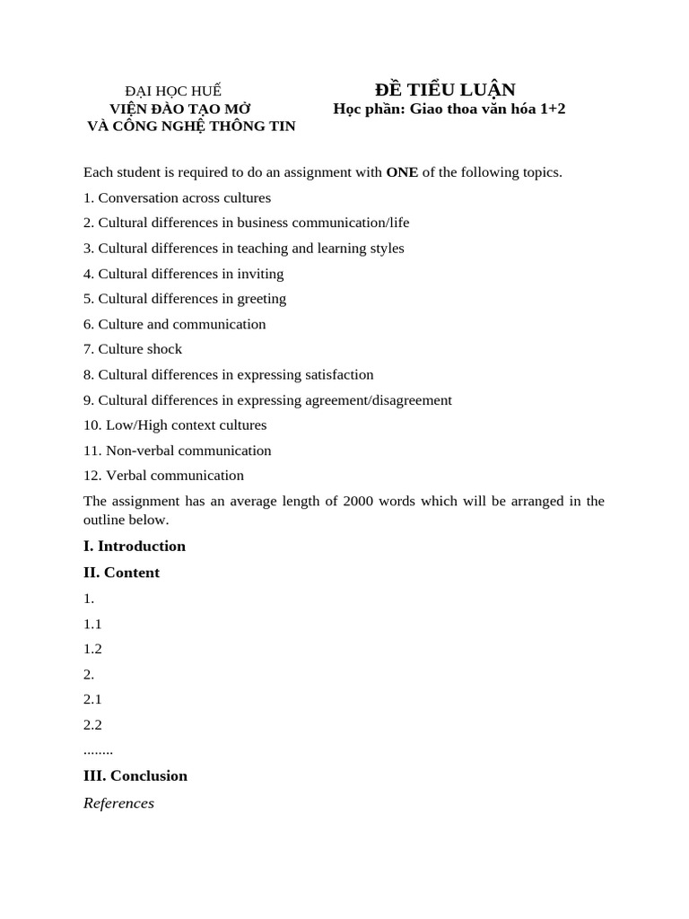 De Tieu Luan Giao Thoa Van Hoa | PDF