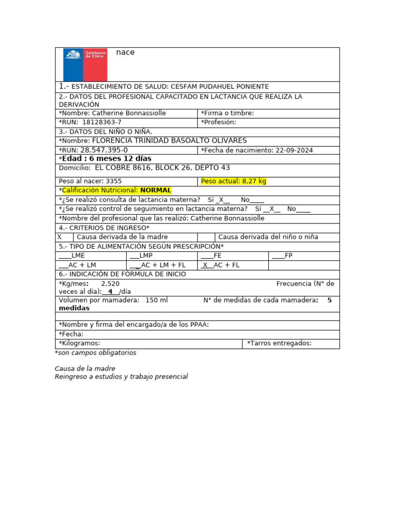 Anexo 4 Formulario de Ingreso | PDF