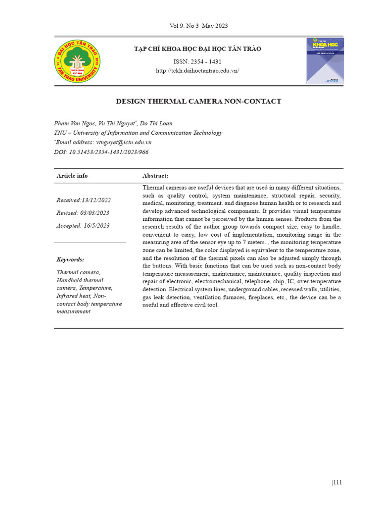 Thiet Ke Camera Nhiet Khong Tiep Xuc | PDF