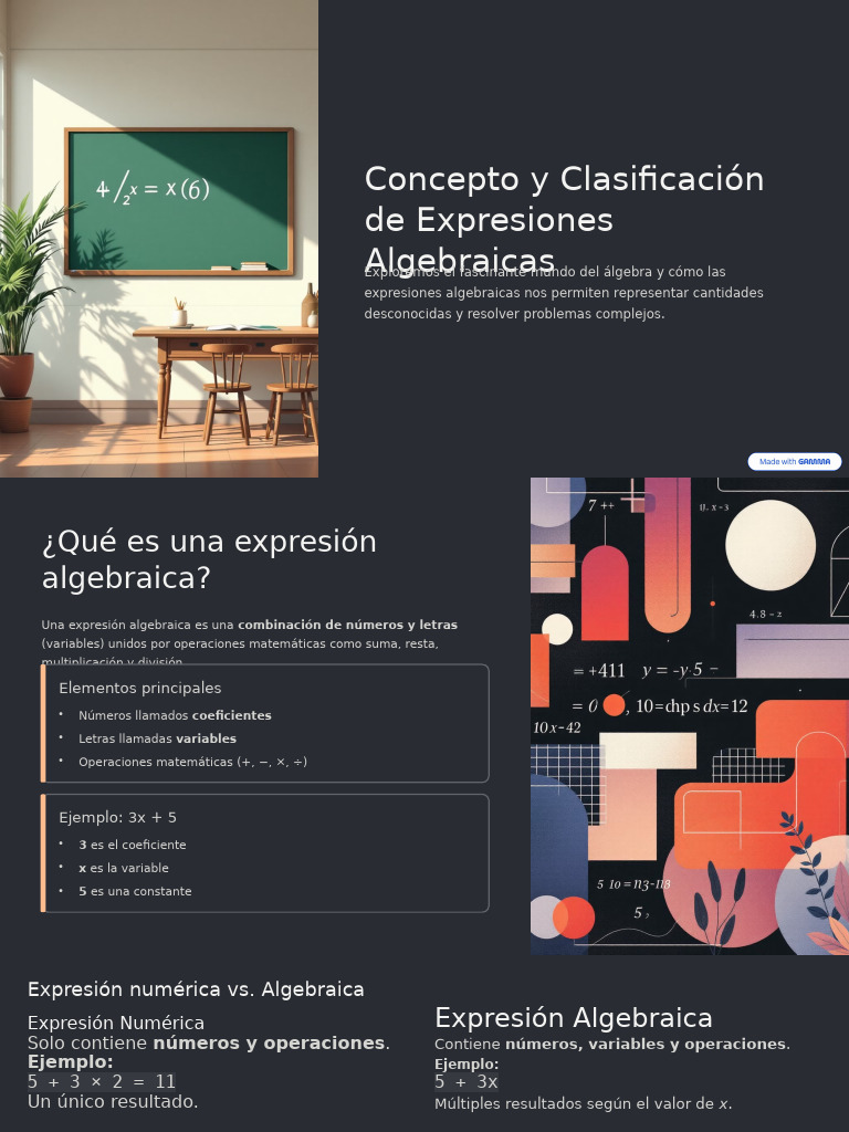 Concepto y Clasificacion de Expresiones Algebraicas | PDF | Álgebra ...