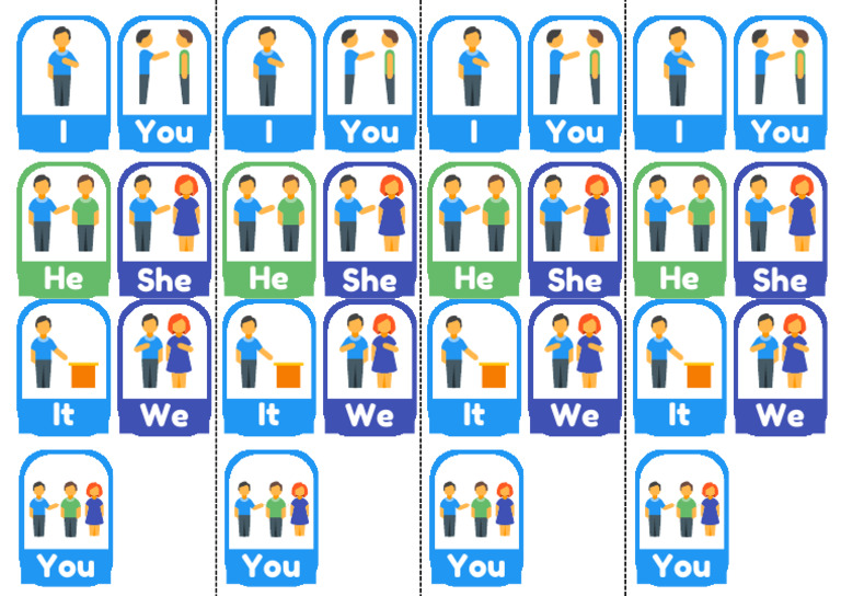 Personal Pronouns English Flashcard in Colorful Illustrative Style | PDF