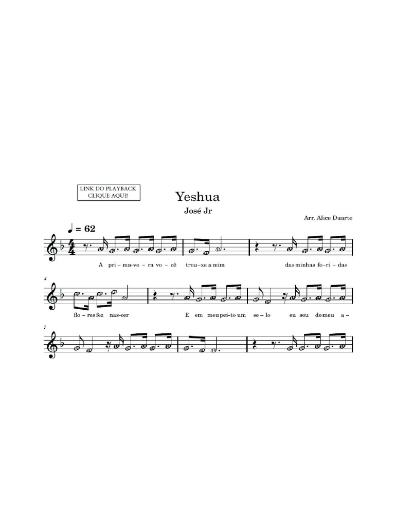 Yeshua Jose Jr. Partitura Para Instrumentos Em Si Bemol | PDF