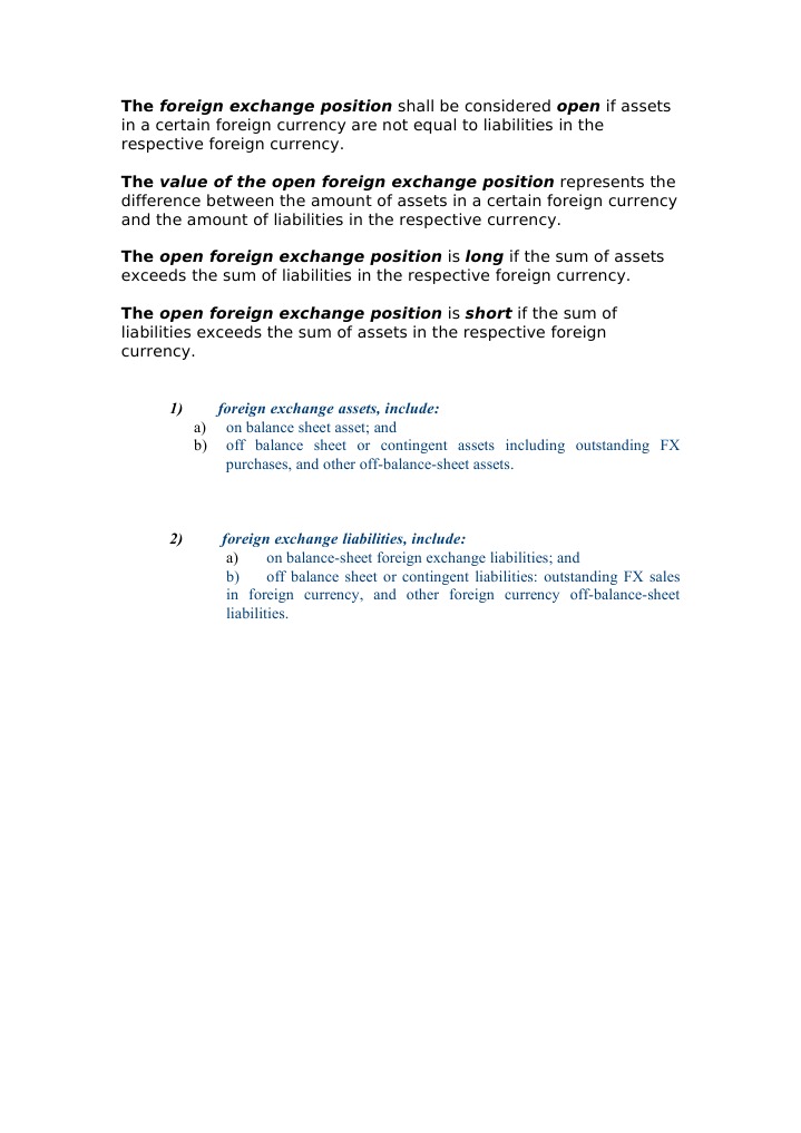 Open Foreign Exchange Positions Explained | PDF